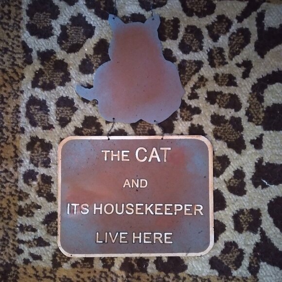 Art | Tin Cat Sign | Poshmark